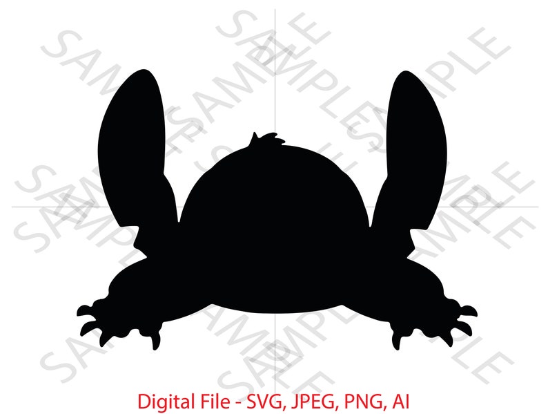 Stitch Face Silhouette, Lilo and Stitch, Lilo and Stitch SVG, Stitch From Lilo and Stitch ...
