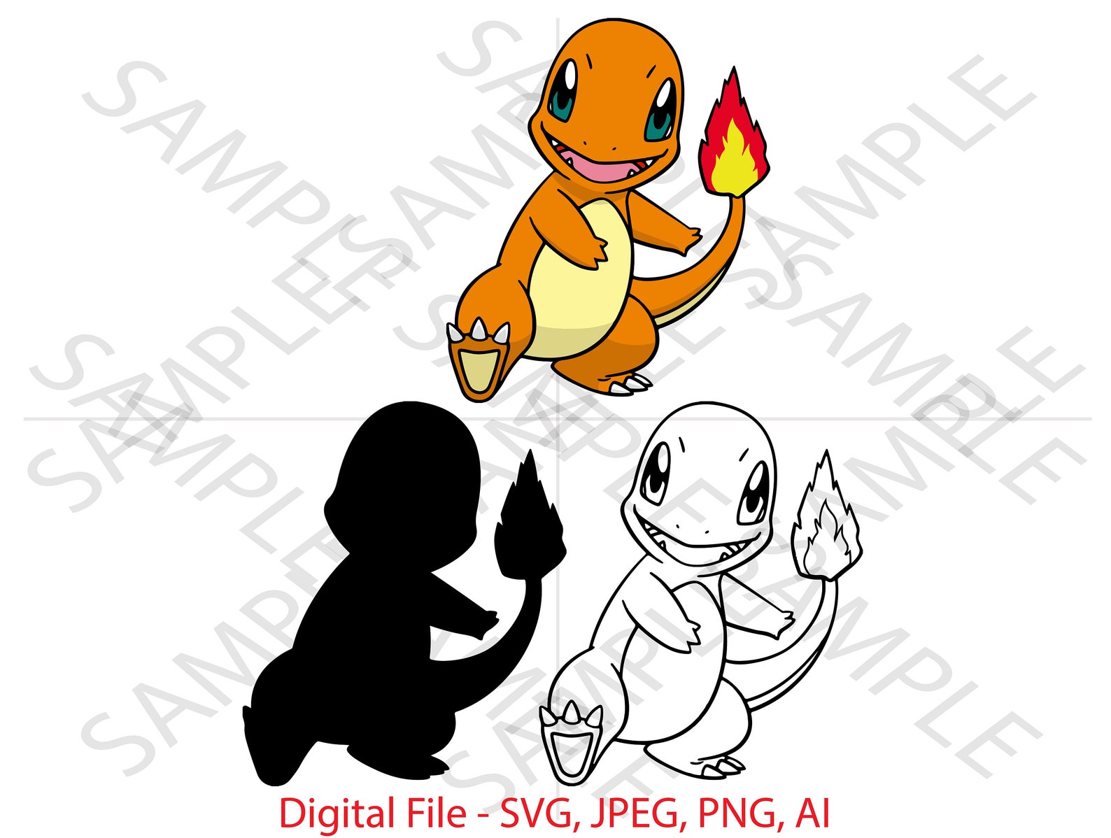Charmander Bundle, Pokemon, Pokemon SVG, Charmander Pokemon, Cartoon ...