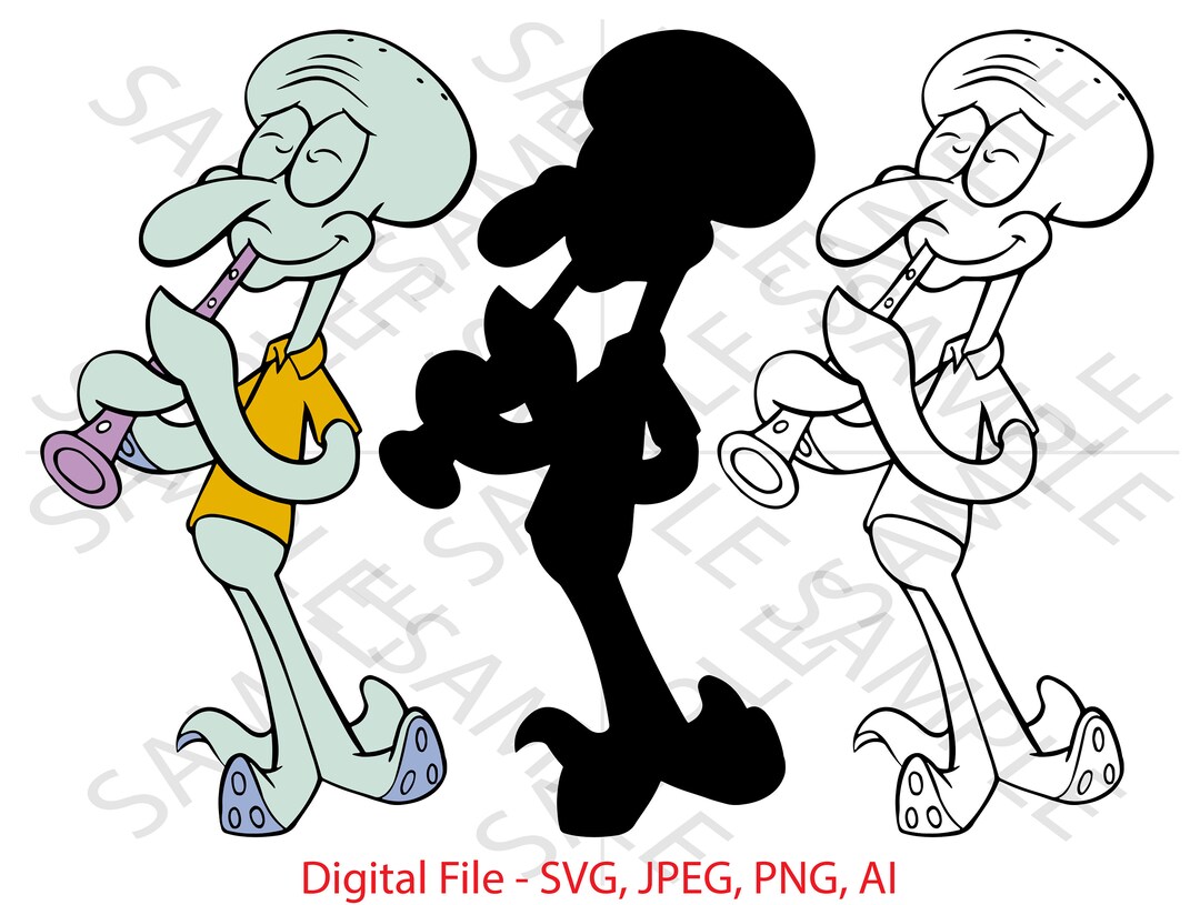 Squidward Bundle, Squidward SVG, Spongebob Squarepants SVG, Squidward ...
