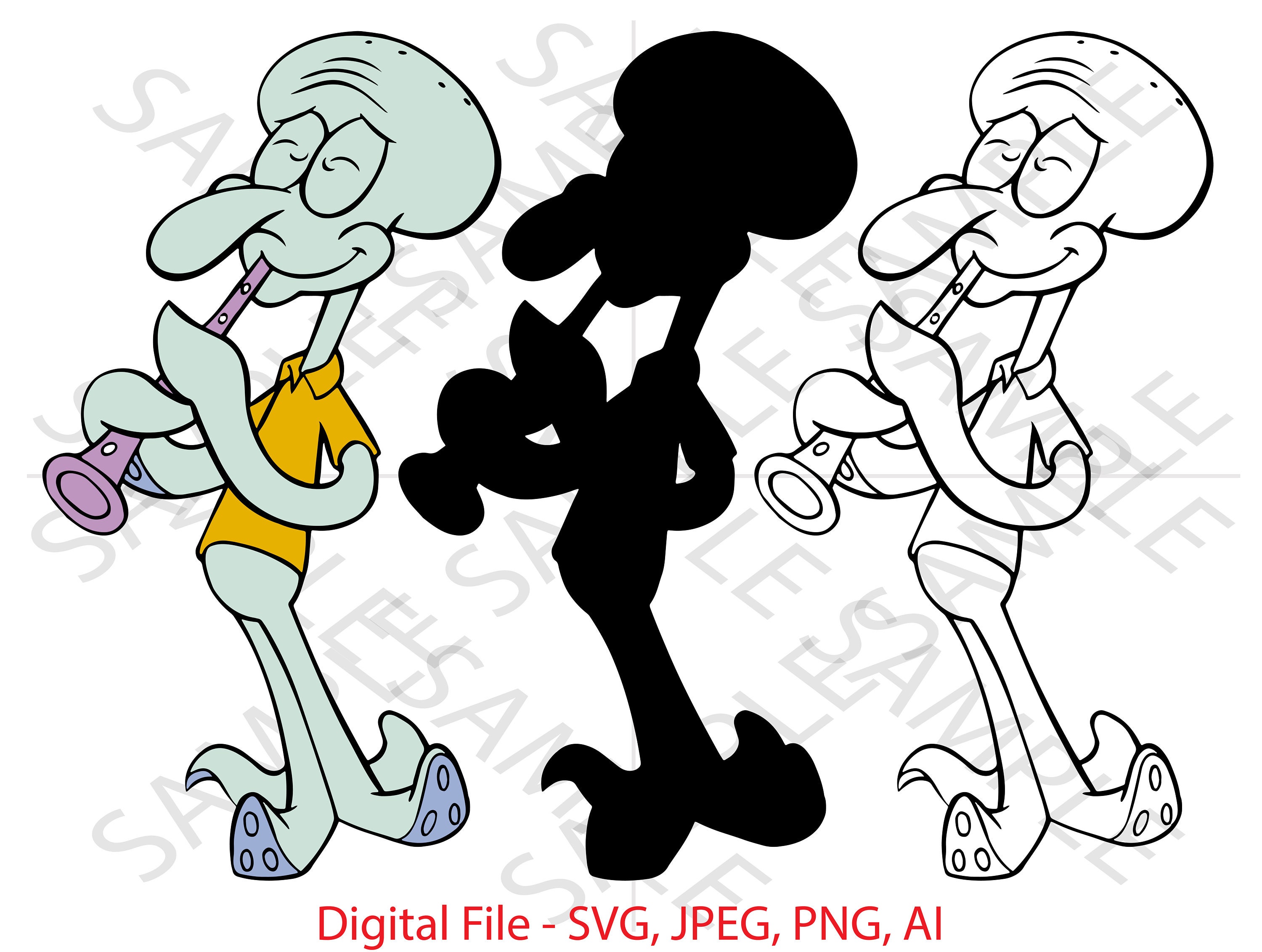Squidward Bundle, Squidward SVG, Spongebob Squarepants SVG, Squidward ...