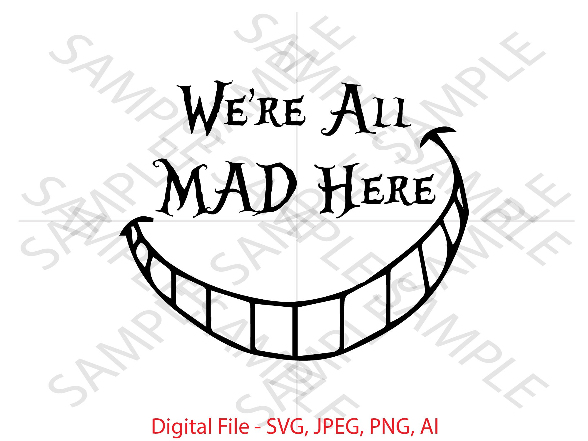 We're All Mad Here We're All Mad Here SVG Alice in - Etsy
