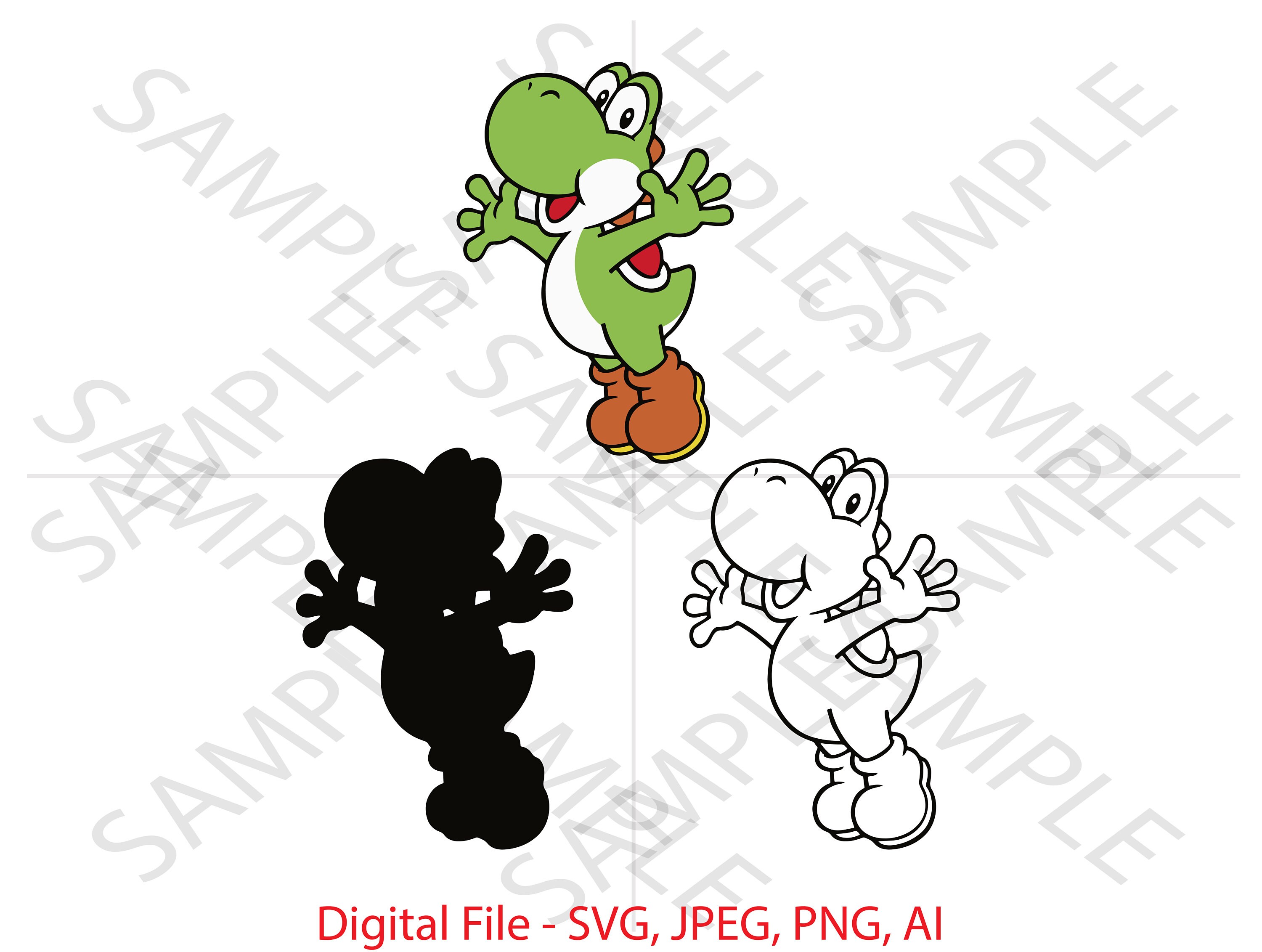Paquete Yoshi, Yoshi SVG, Super Mario SVG, Super Mario Yoshi, Cricut ...