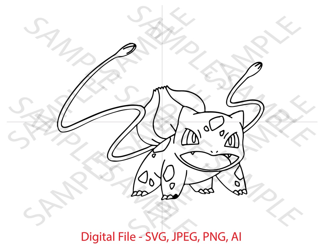 Bulbasaur Outline, Pokemon, Pokemon SVG, Bulbasaur Pokemon, Cartoon ...