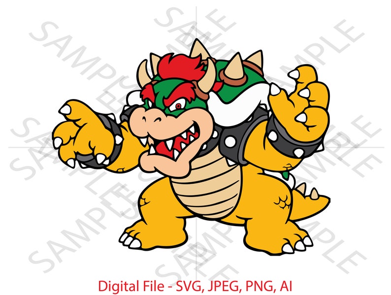 Bowser, Bowser SVG, Super Mario SVG, Super Mario Bowser, Cricut, Custom ...