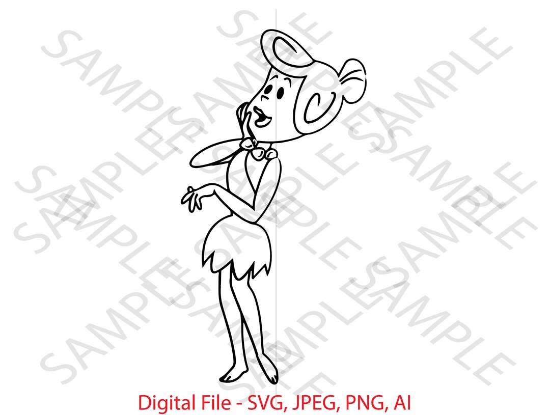 Wilma Flintstone Outline, Wilma Flintstone SVG, Flintstones ...