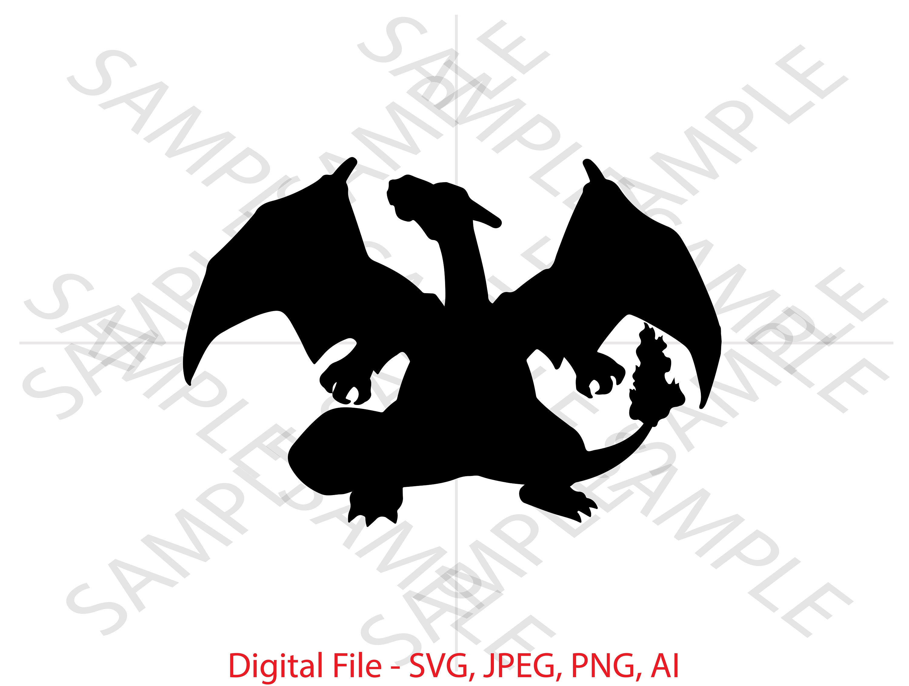 Charizard Silhouette, Pokemon, Pokemon SVG, Charizard Pokemon, Cartoon ...