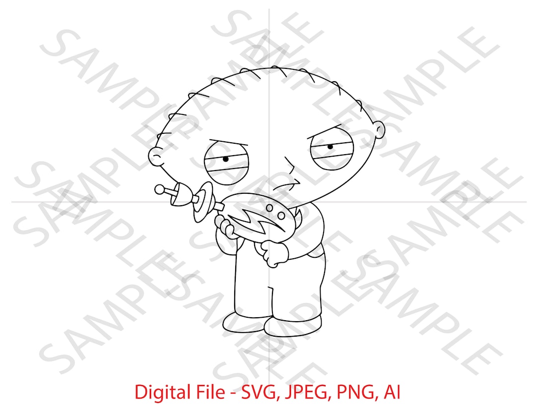 Stewie Griffin Outline, Family Guy, Family Guy SVG, Stewie Family Guy ...