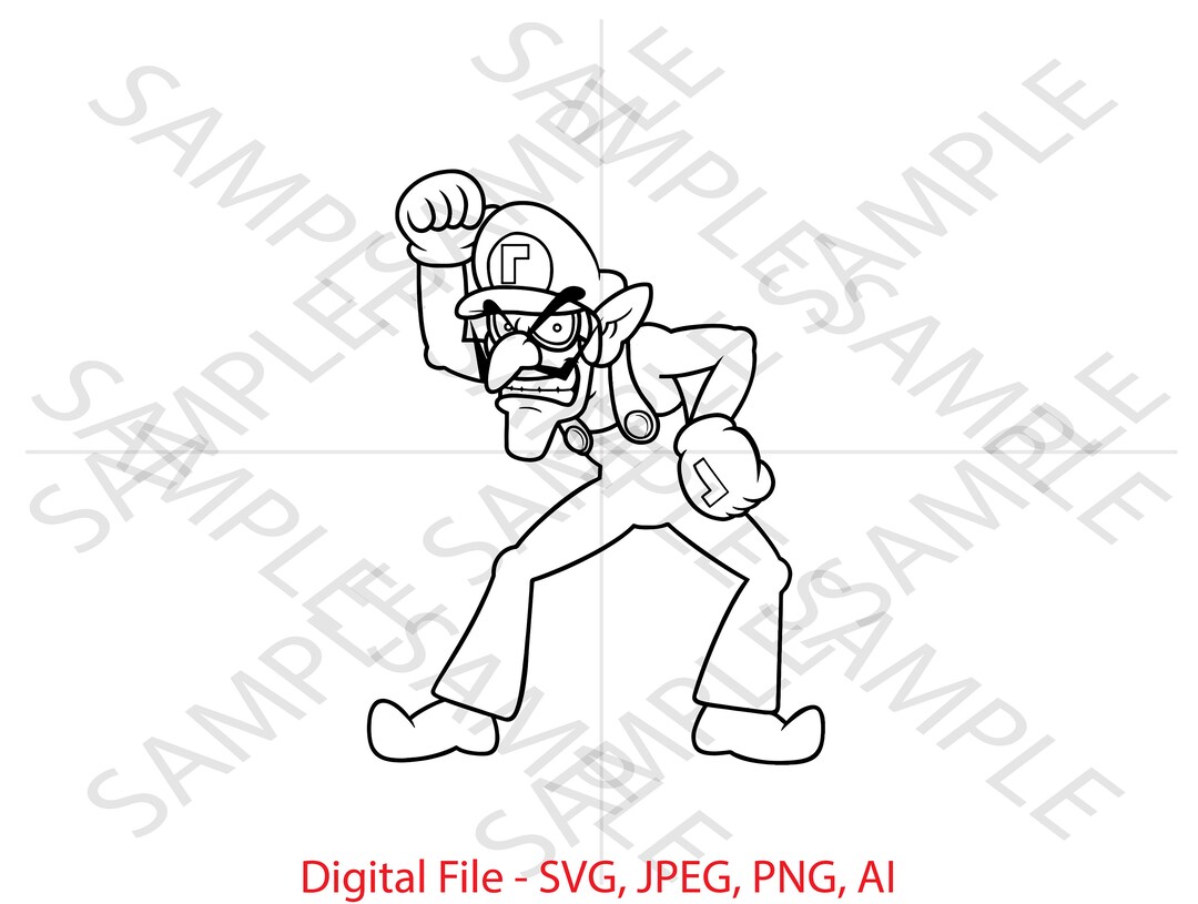 Esquema de Waluigi, Waluigi SVG, Super Mario SVG, Super Mario Waluigi ...