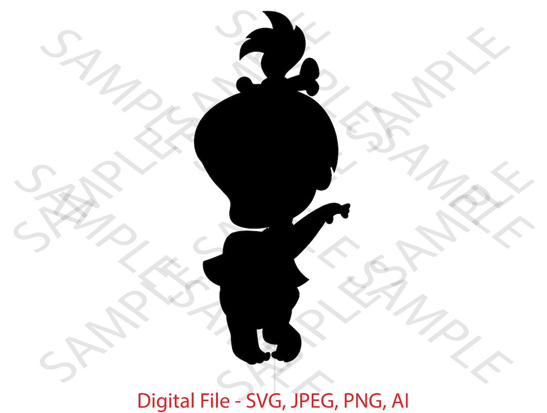 Pebbles Flintstone Silhouette, Pebbles Flintstone SVG, Flintstones ...