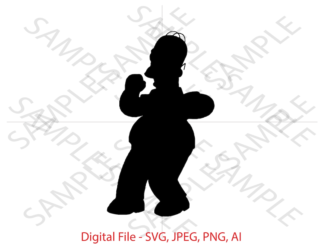Homer Simpson Silhouette, Simpsons, Simpsons SVG, Homer Simpson the ...