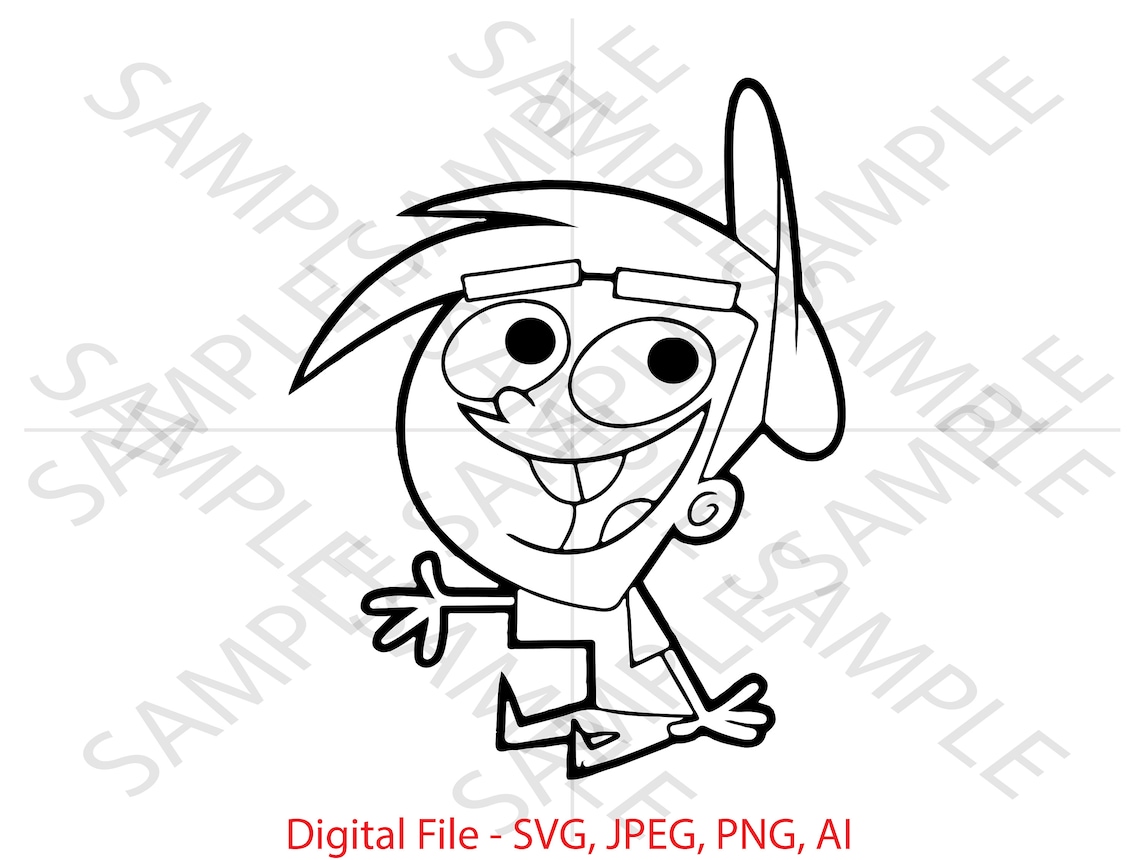 Timmy Turner Outline, Fairly Odd, Fairly Odd Parents SVG, Timmy Turner ...