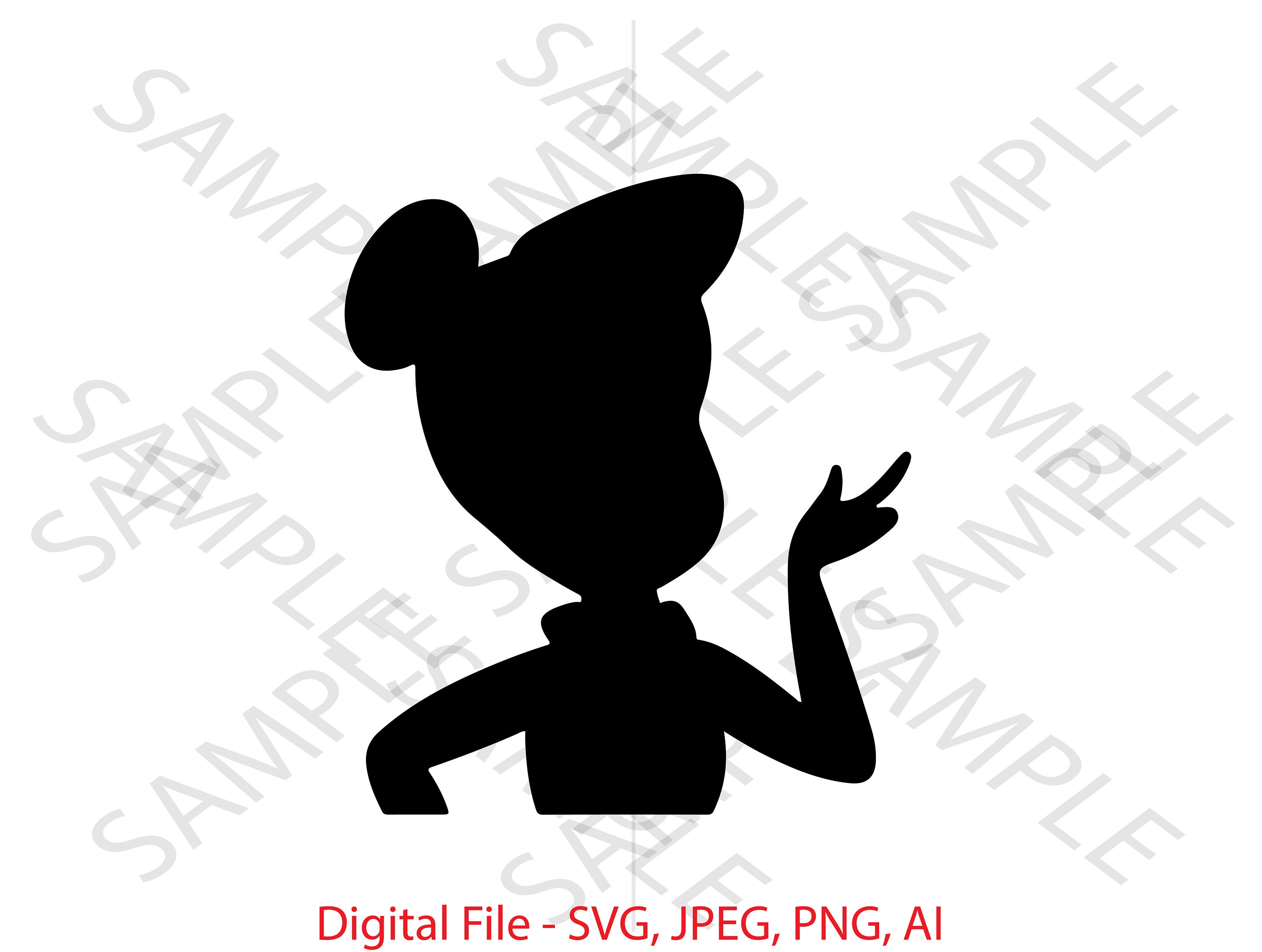 Wilma Flintstone Silhouette, Wilma Flintstone SVG, Flintstones ...