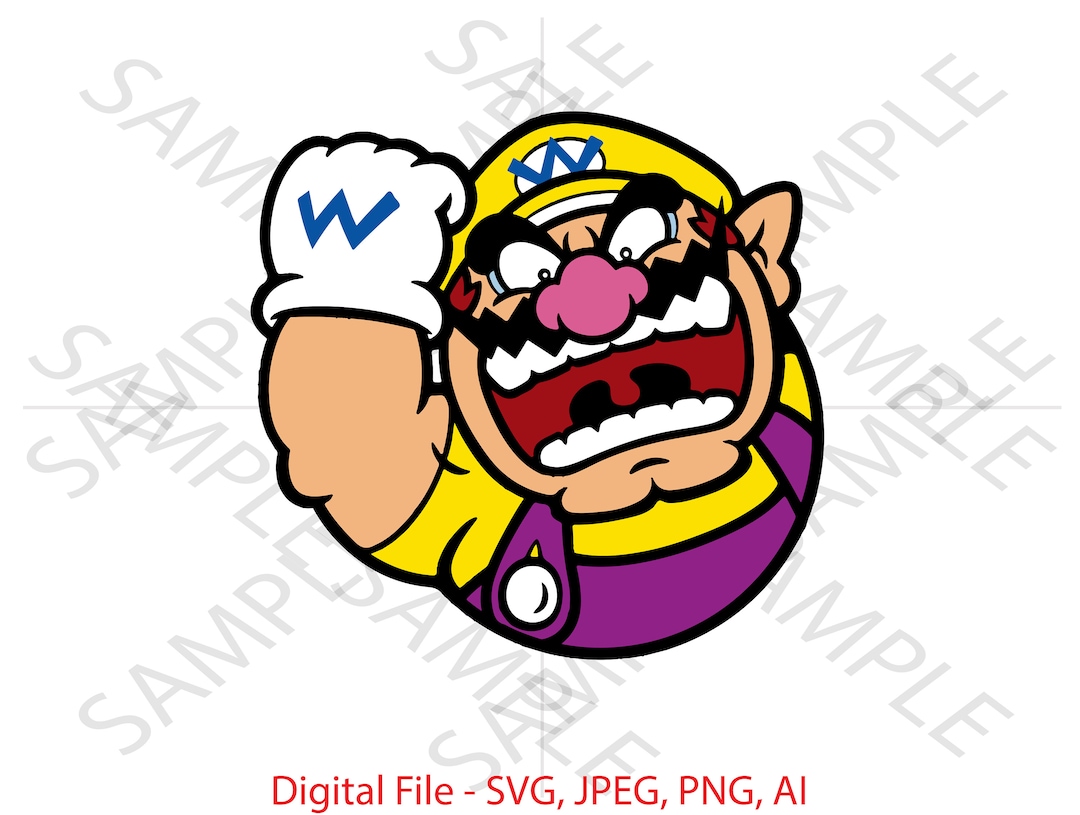 Wario, Wario SVG, Super Mario SVG, Super Mario Wario, Cricut, Custom ...