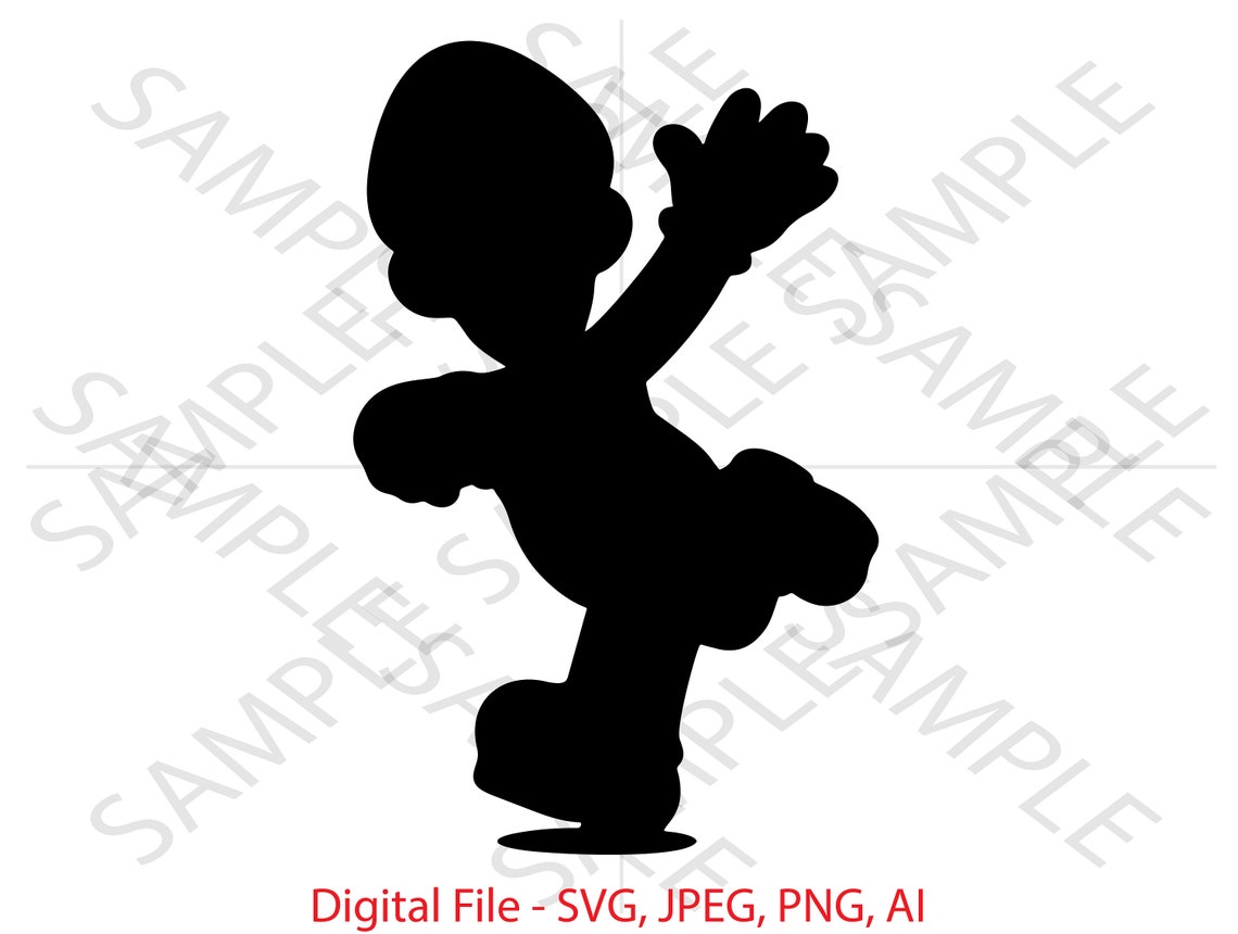 Luigi Silhouette, Luigi SVG, Super Mario SVG, Super Mario Luigi, Cricut, Custom Vinyl Design ...
