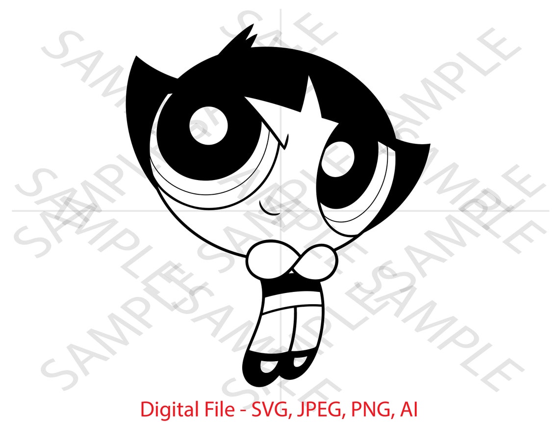 Buttercup Outline, Powerpuff Girls, Powerpuff Girls SVG, SVG, Buttercup ...
