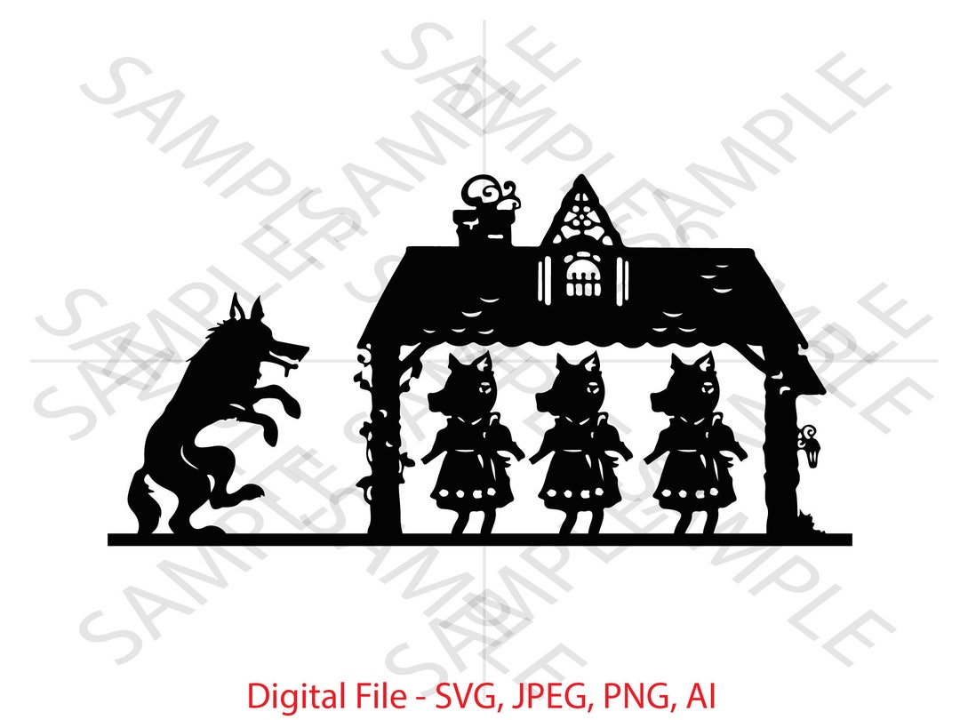 Three Little Pigs, Three Little Pigs Svg, Big Bad Wolf Svg, Big Bad ...