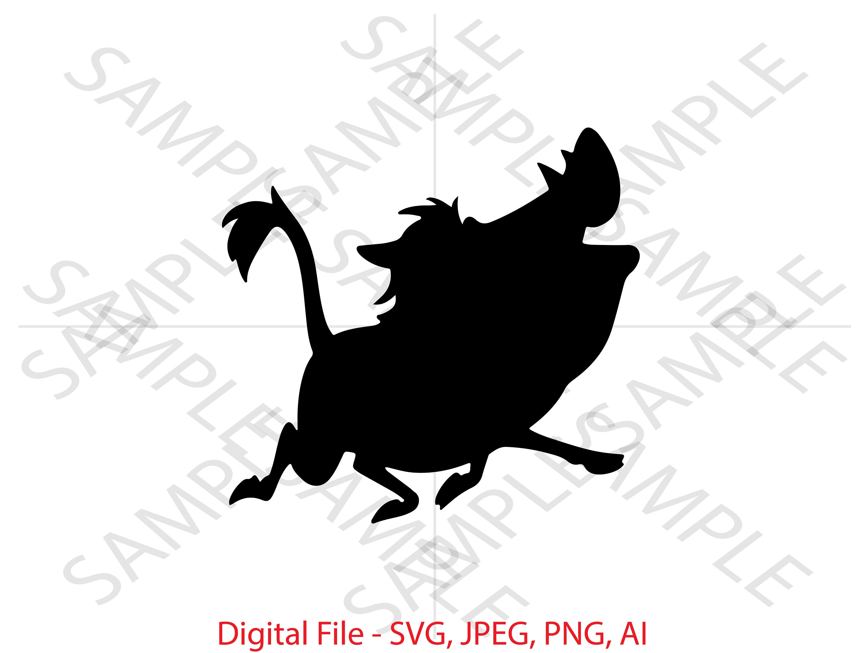 Pumbaa Silhouette, the Lion King, the Lion King SVG, Pumbaa the Lion ...
