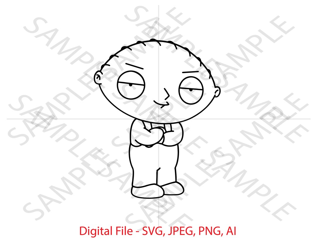 Stewie Griffin Outline, Family Guy, Family Guy SVG, Stewie Family Guy ...