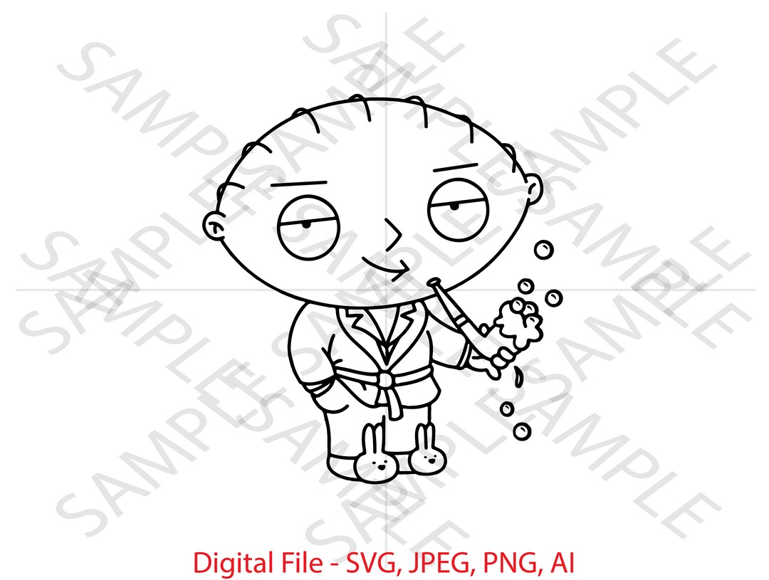 Stewie Griffin Outline, Family Guy, Family Guy SVG, Stewie Family Guy ...