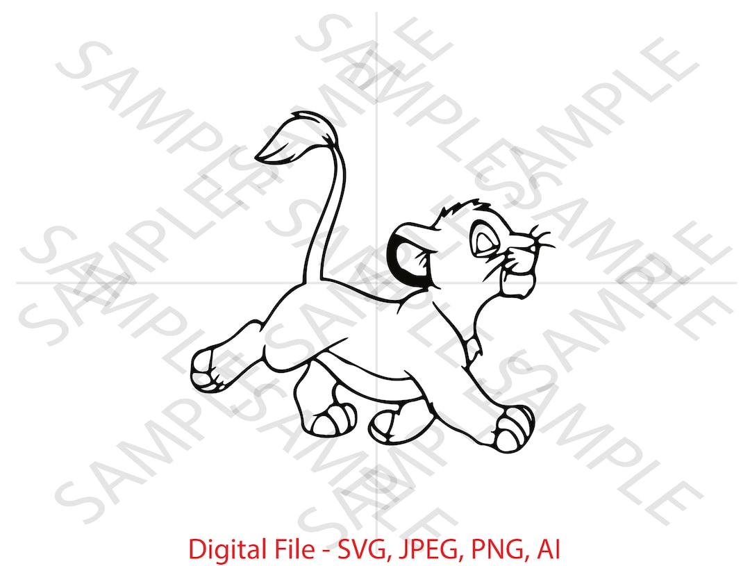 Simba Outline, The Lion King, The Lion King SVG, Simba The Lion King ...