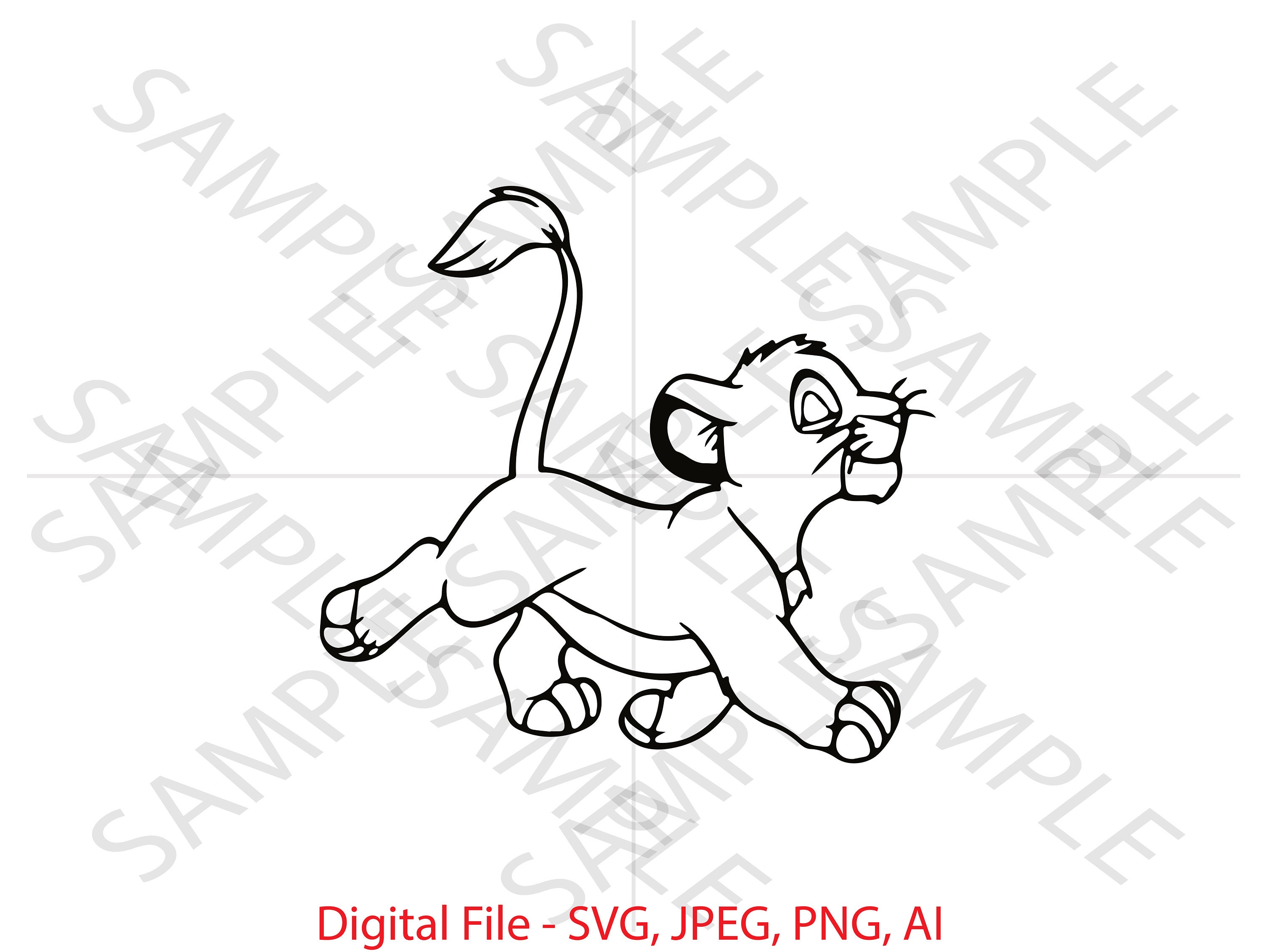 Simba Outline, The Lion King, The Lion King SVG, Simba The Lion King ...