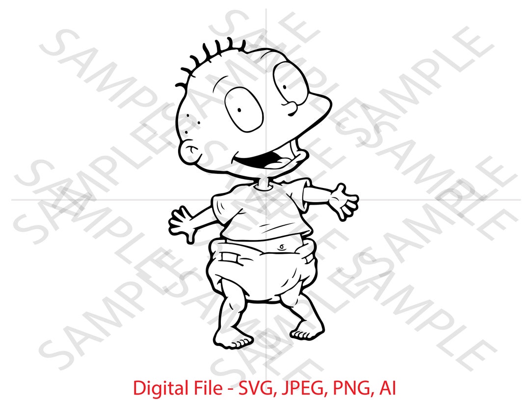 Tommy Pickles Outline, Rugrats, Rugrats SVG, Tommy Pickles Rugrats ...