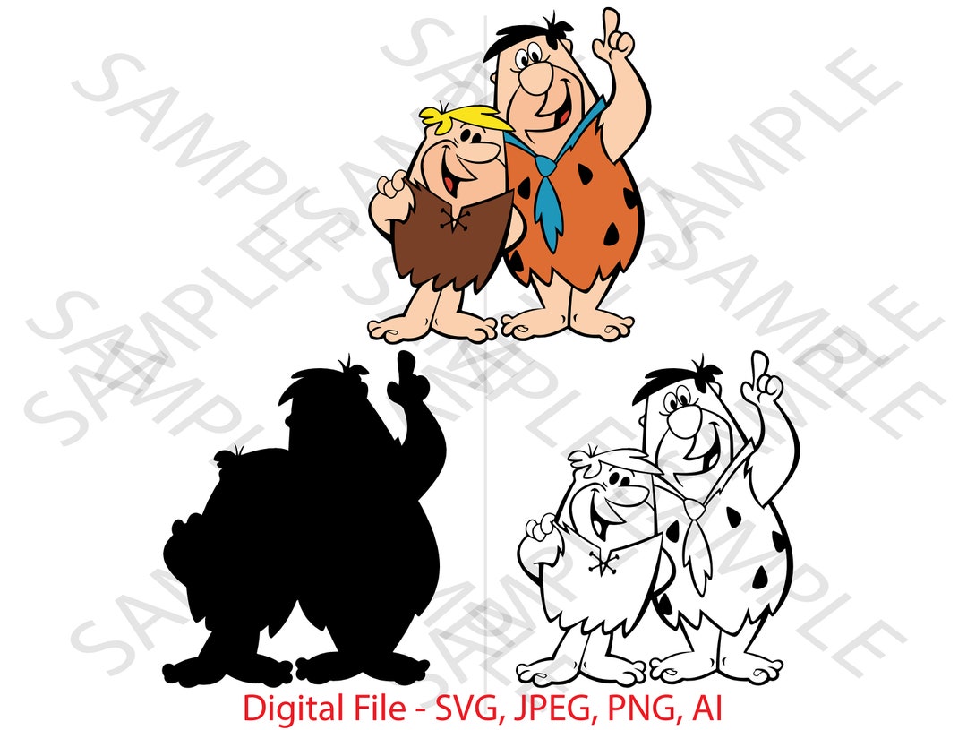 Fred & Barney Bundle, Fred and Barney SVG, Flintstones, Flintstones SVG ...