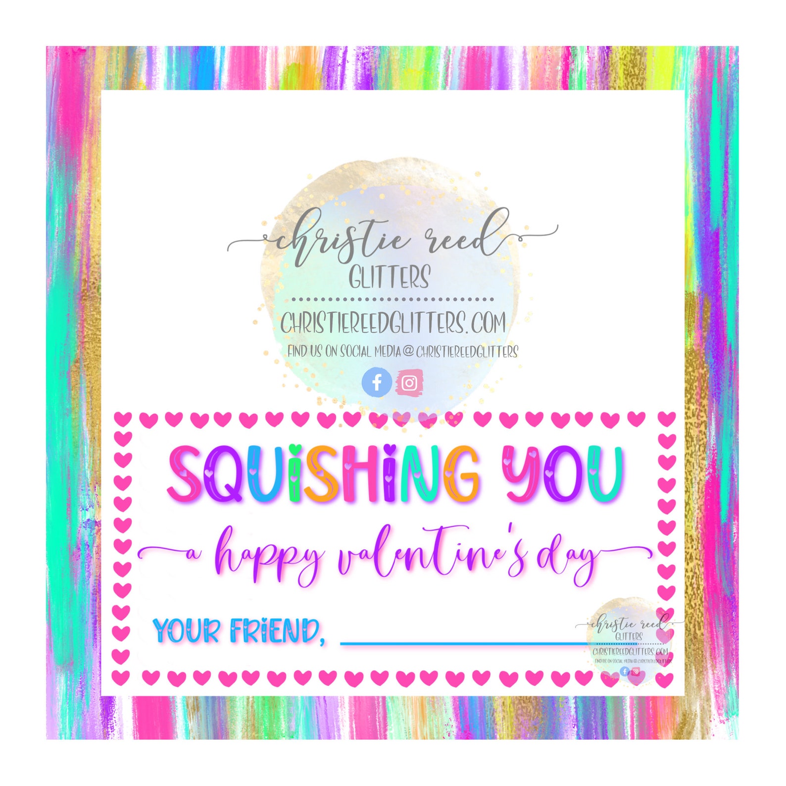 EDITABLE Squishy Toy Valentine Bag Topper Card INSTANT DOWNLOAD Add ...