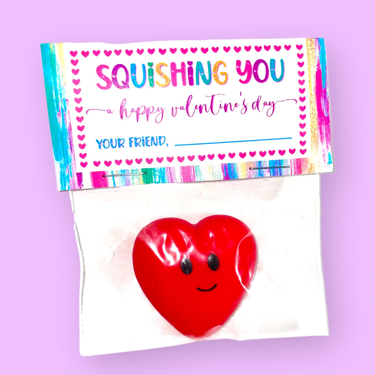 EDITABLE Squishy Toy Valentine Bag Topper Card INSTANT DOWNLOAD Add ...