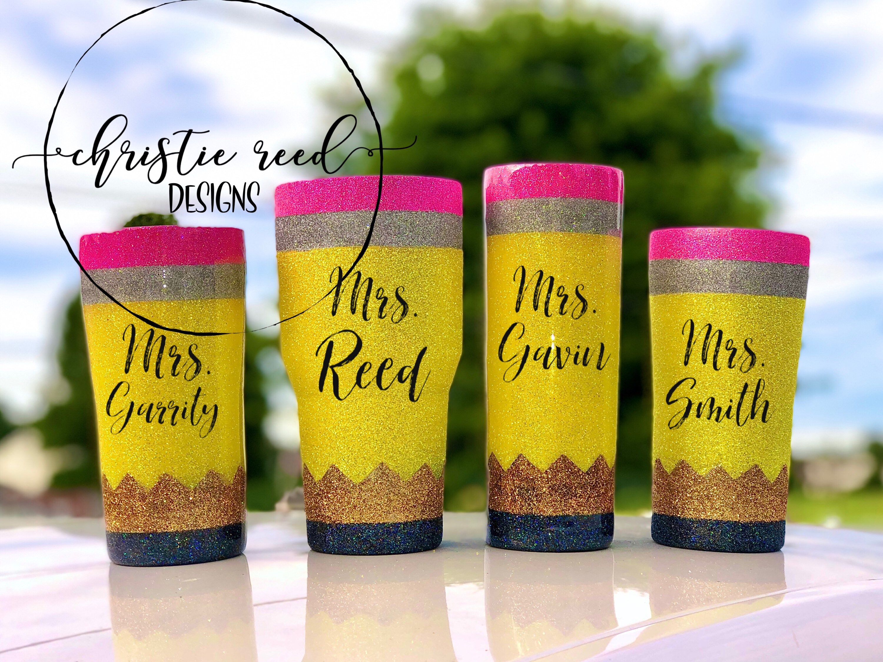 Pencil Glitter Bundle Pencil Tumbler DIY Custom Personalized Teacher ...