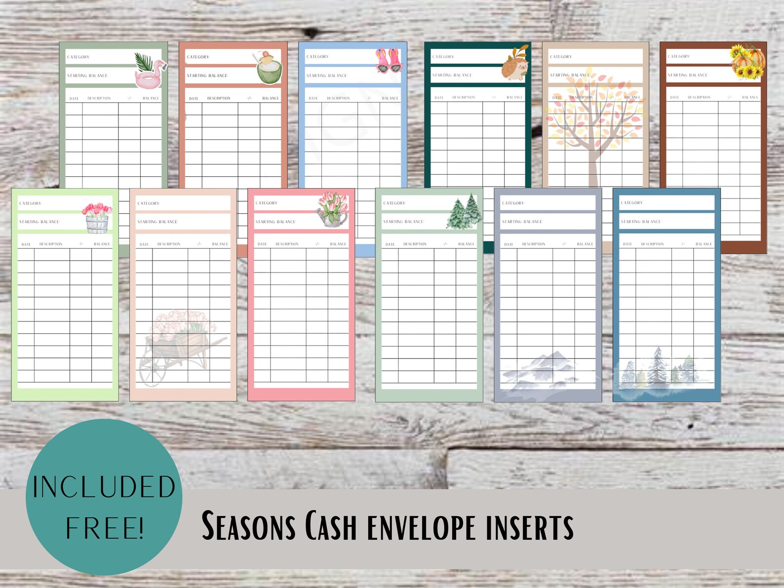 Cash Envelope Inserts, Cash Transaction Register, Cash Envelope Tracker ...