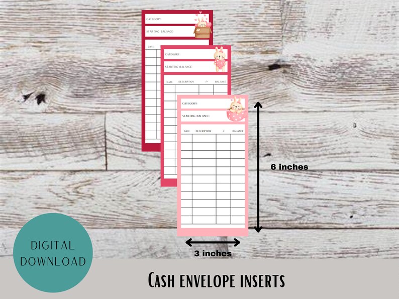 Cash Envelope Inserts, Cash Transaction Register, Cash Envelope Tracker ...