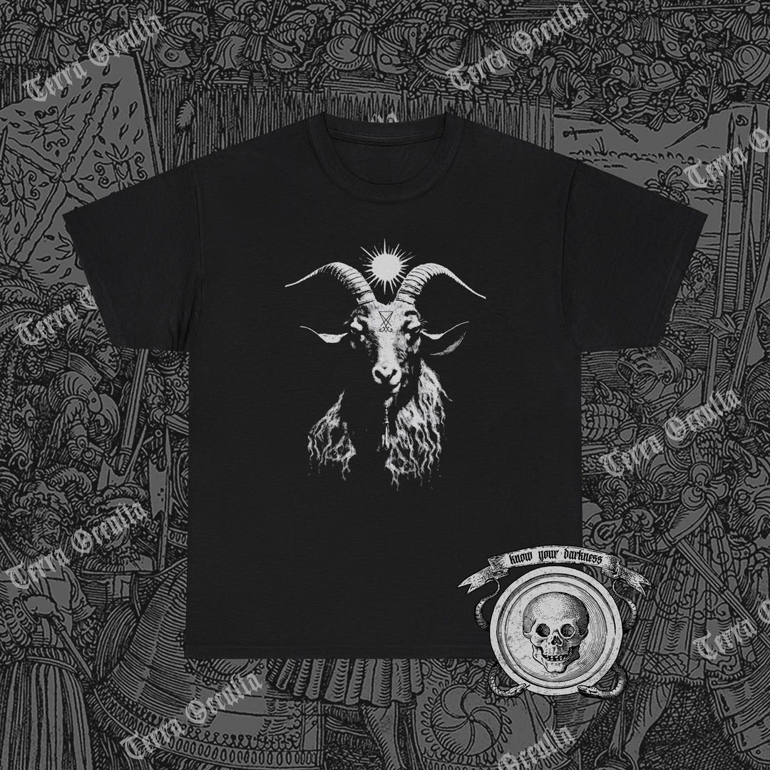 Sabbatic Goat Shirt, Baphomet T-shirt, Goat of Mendes, Black Phillip ...