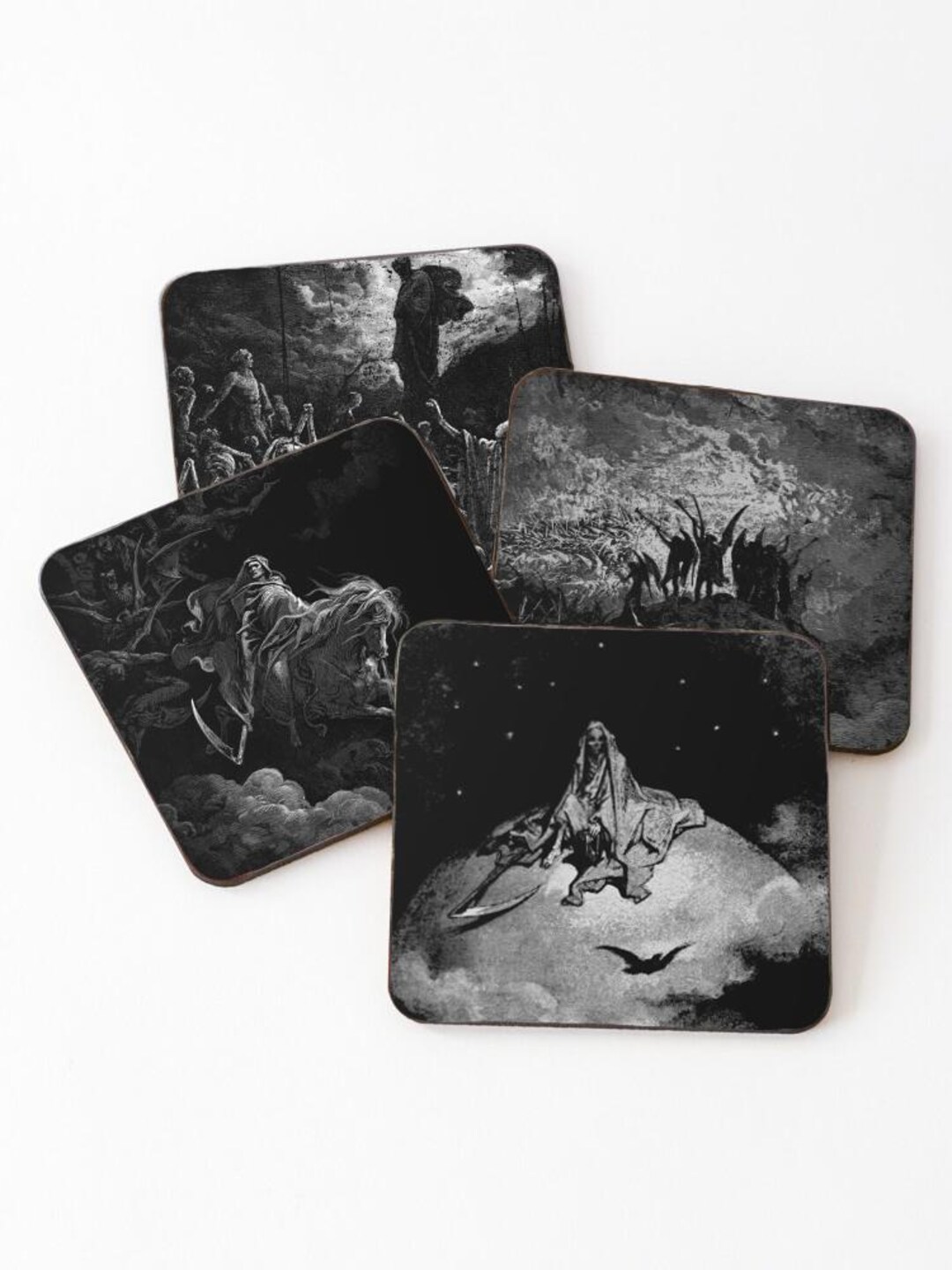 Gustave Doré Coaster Set, Satanic Coasters, Occult Coasters, the Raven ...