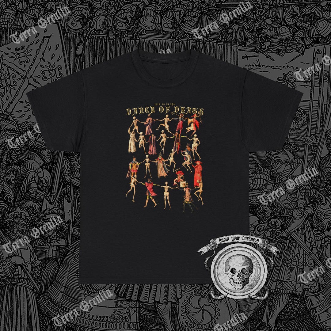 Dance of Death Shirt, Memento Mori Shirt, Danse Macabre Shirt, Black ...