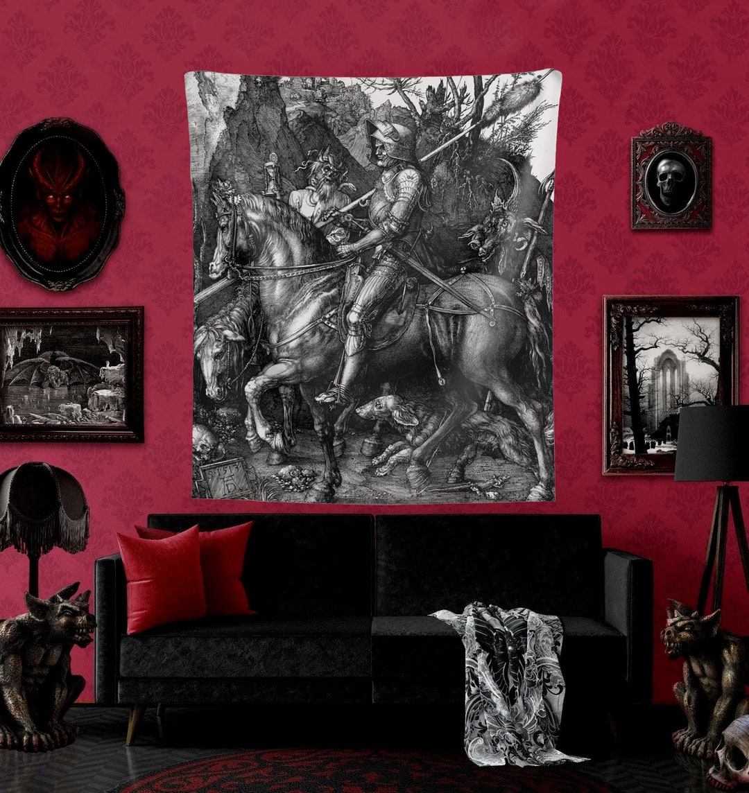 Knight Death and the Devil Tapestry, Albrecht Dürer Wall Tapestry ...