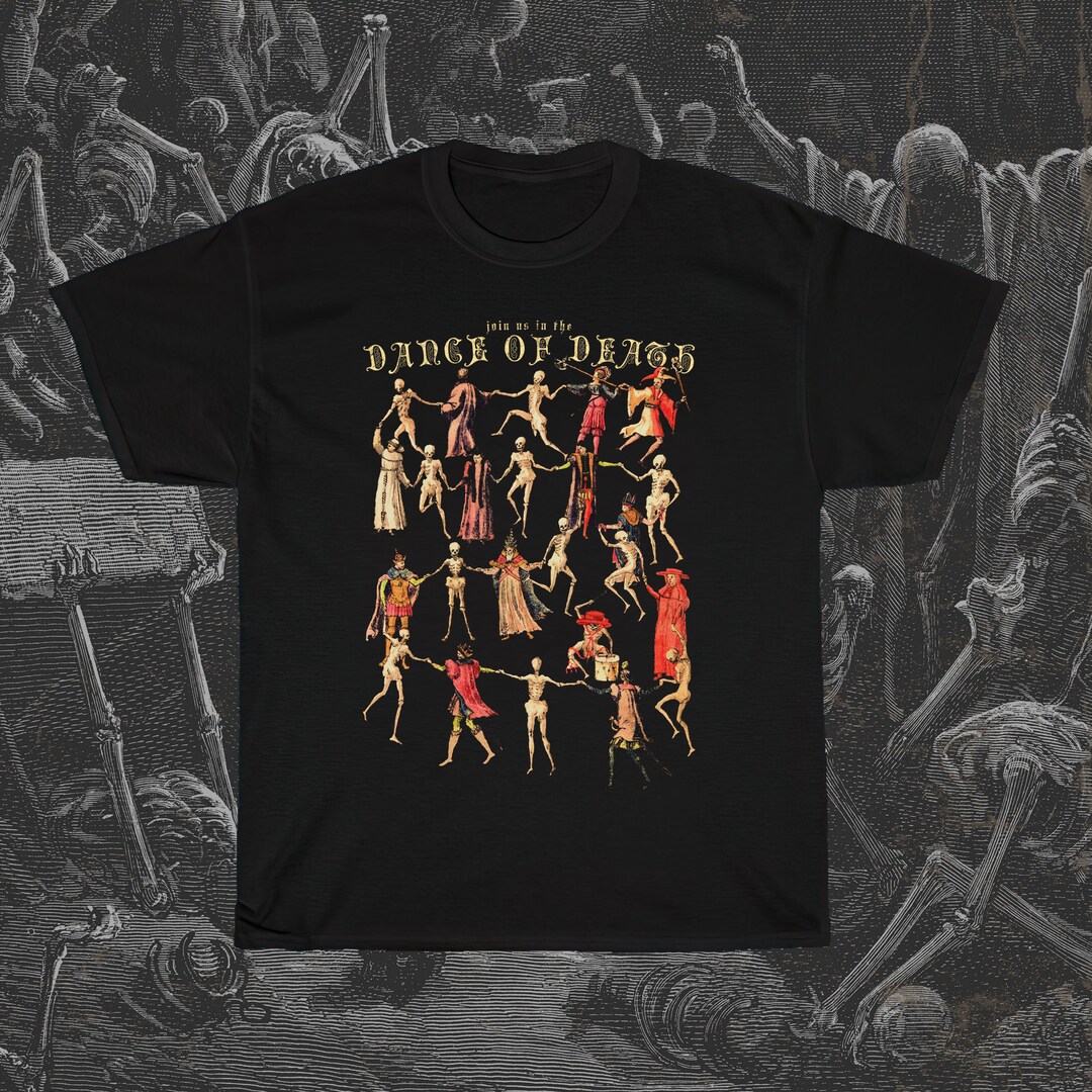 Dance of Death Shirt, Memento Mori Shirt, Danse Macabre Shirt, Black ...