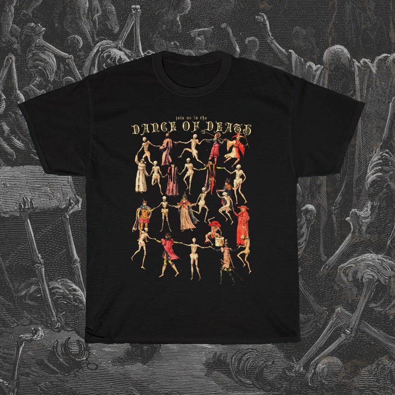 Dance of Death Shirt, Memento Mori Shirt, Danse Macabre Shirt, Black ...