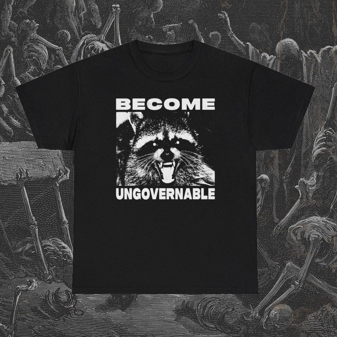 Become Ungovernable, Funny Anarchy Shirt, Revolutionary Shirt, Raccoon ...