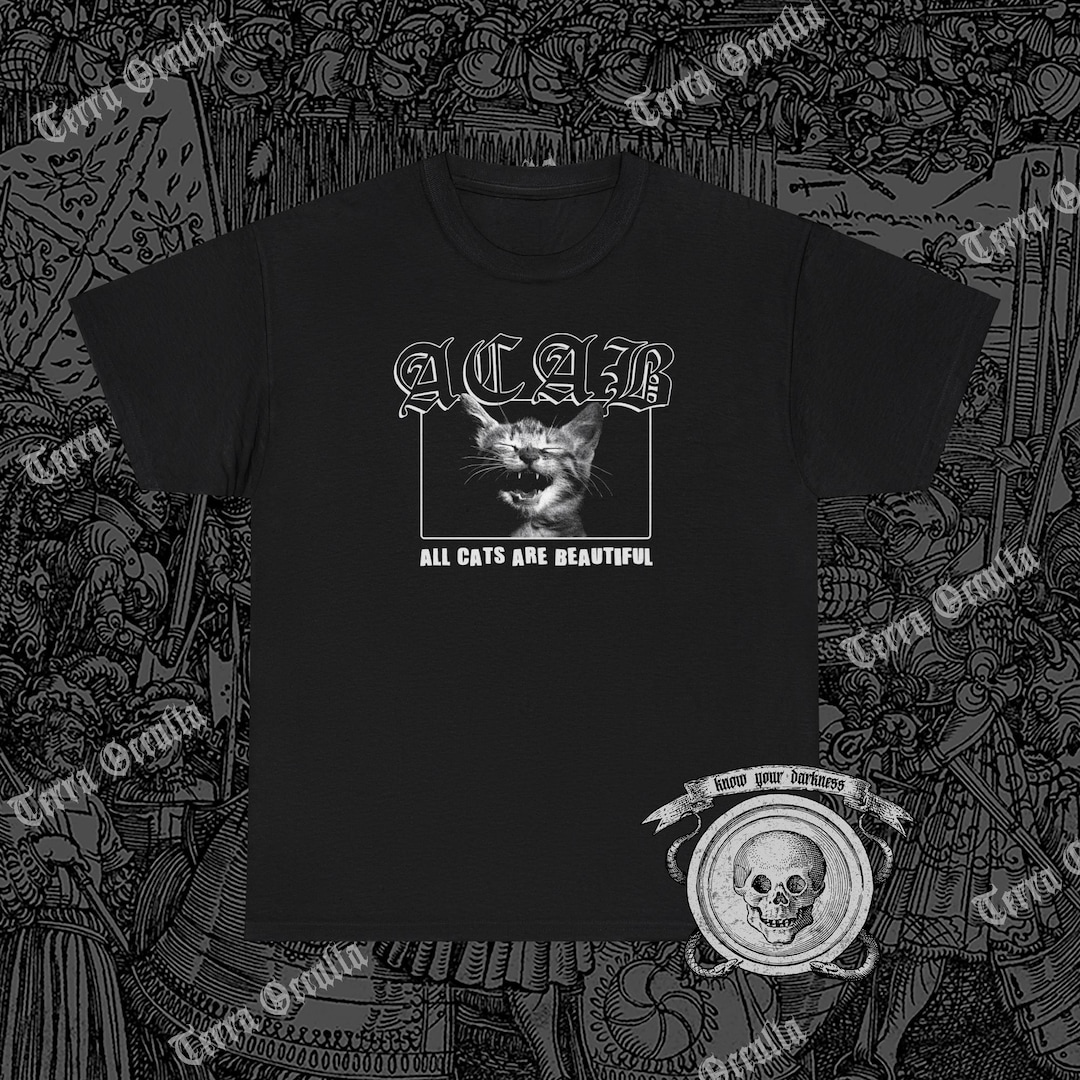 All Cats Are Beautiful, Anarchy T-shirt, Funny Cat Shirt, Punk T-shirt ...