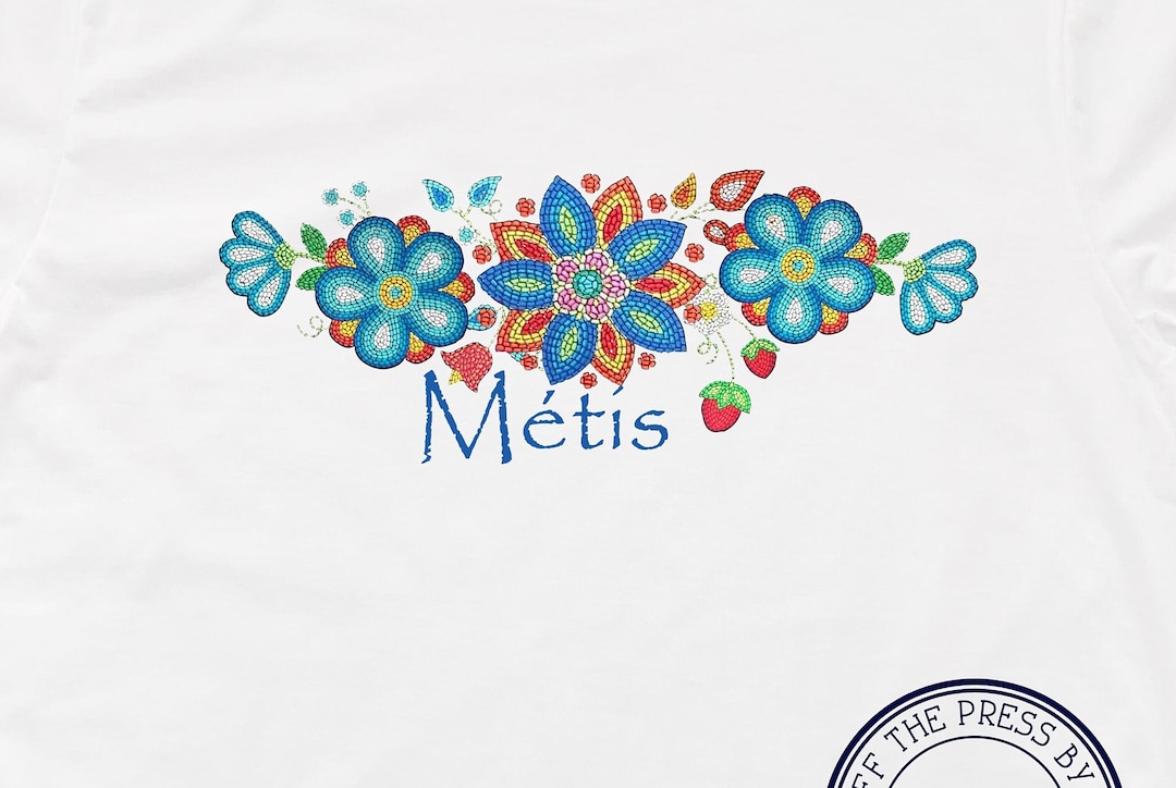 Metis and Indigenous T-shirts With Flowers, Metis, Indigenous, Beading ...