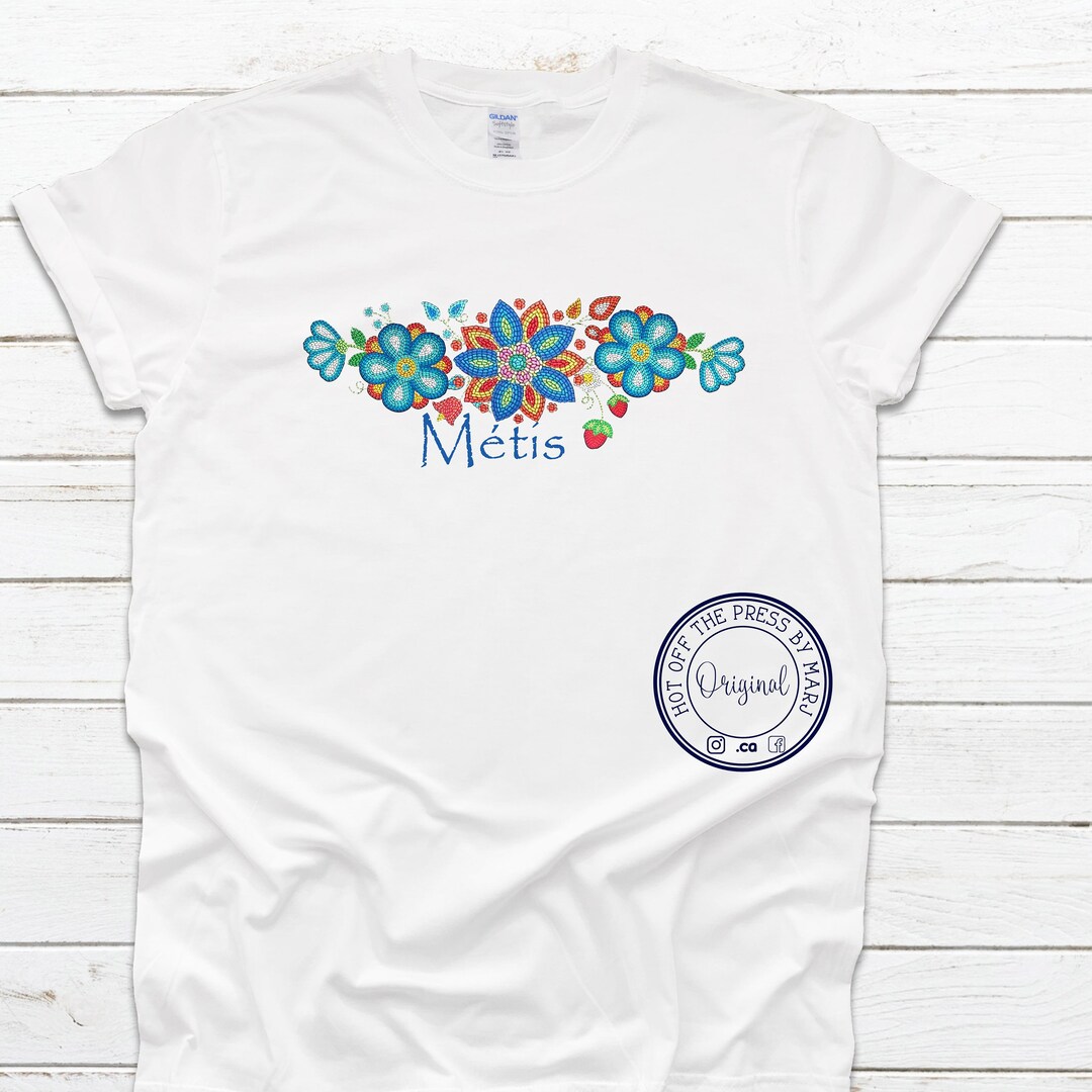 Metis and Indigenous T-shirts With Flowers - Etsy