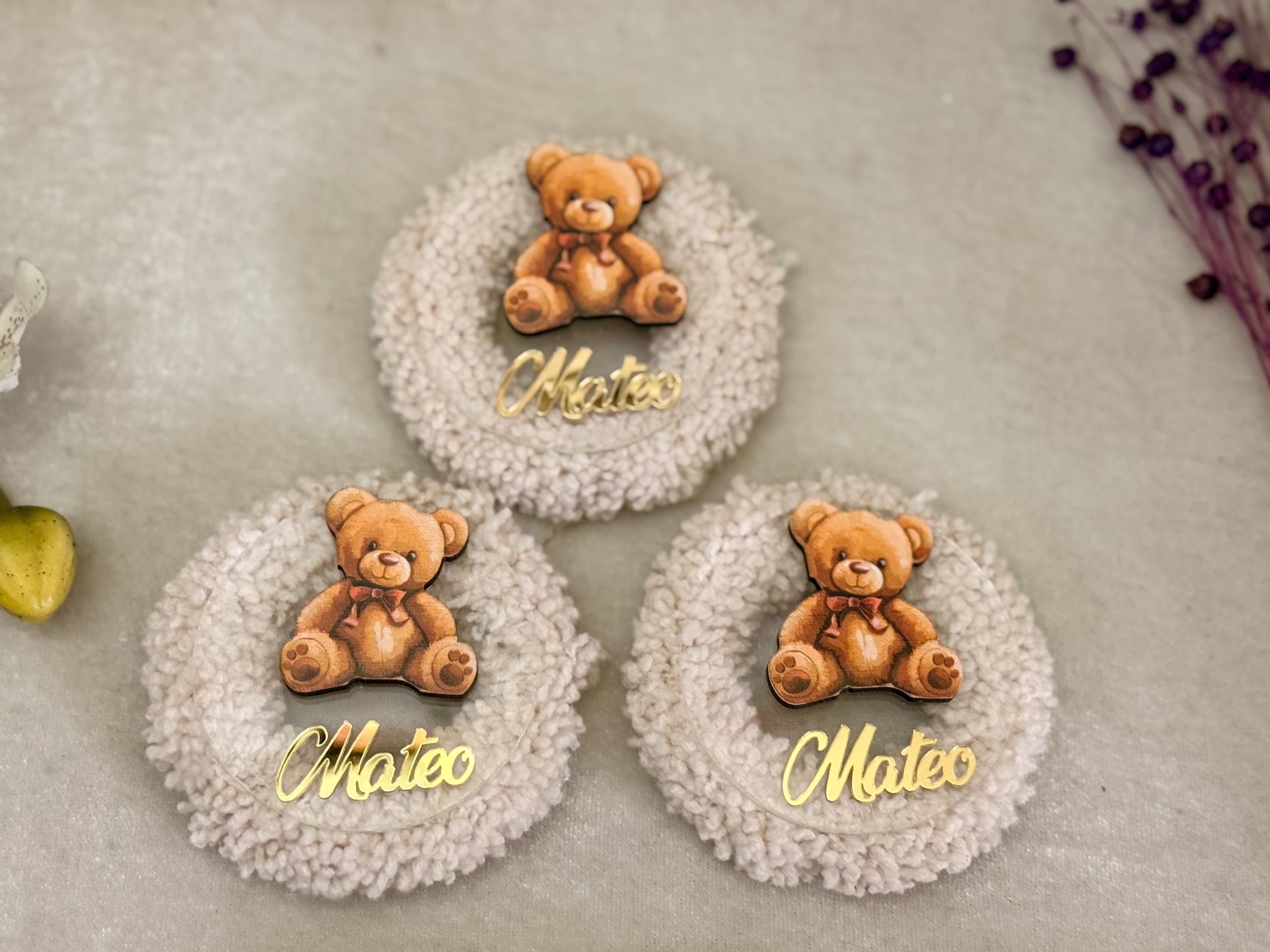 Personalized Teddy Bear Magnet Baby Shower Favor - Etsy