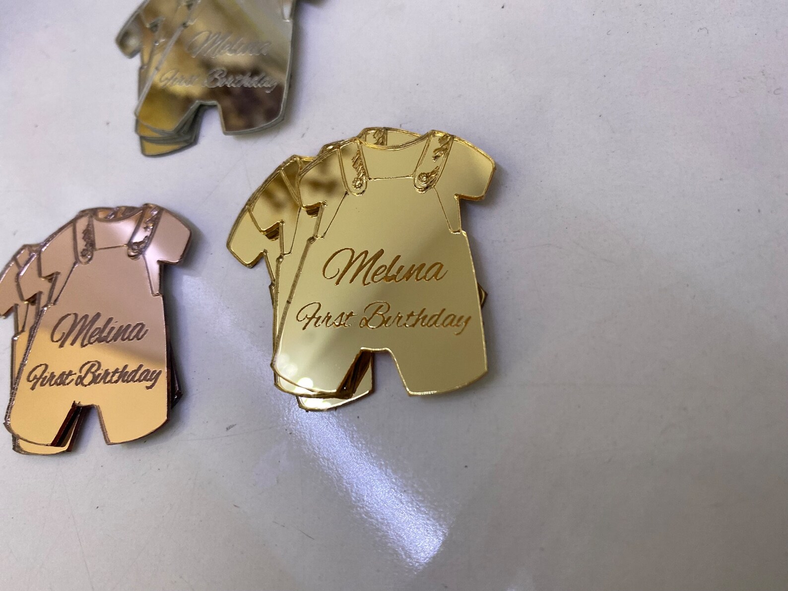 Personalized Acrylic Mirror Romper Tag: Baby Shower Favors - Etsy