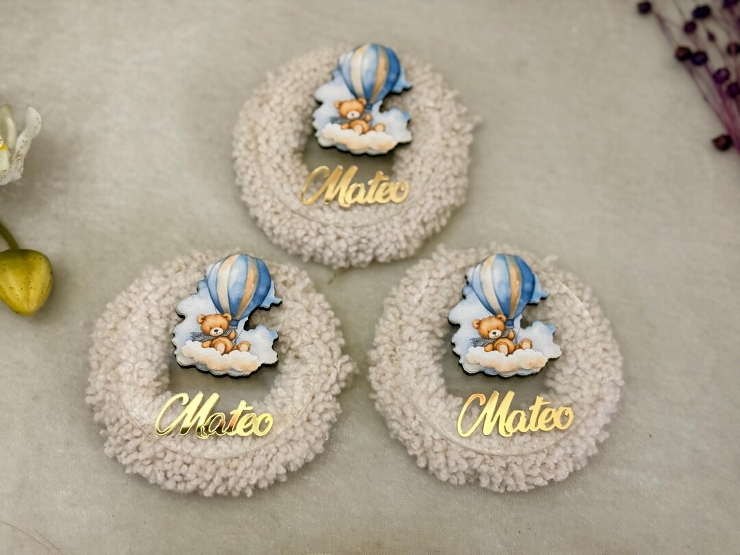 Personalized Teddy Bear Magnet Favors: Baby Shower Keepsake - Etsy