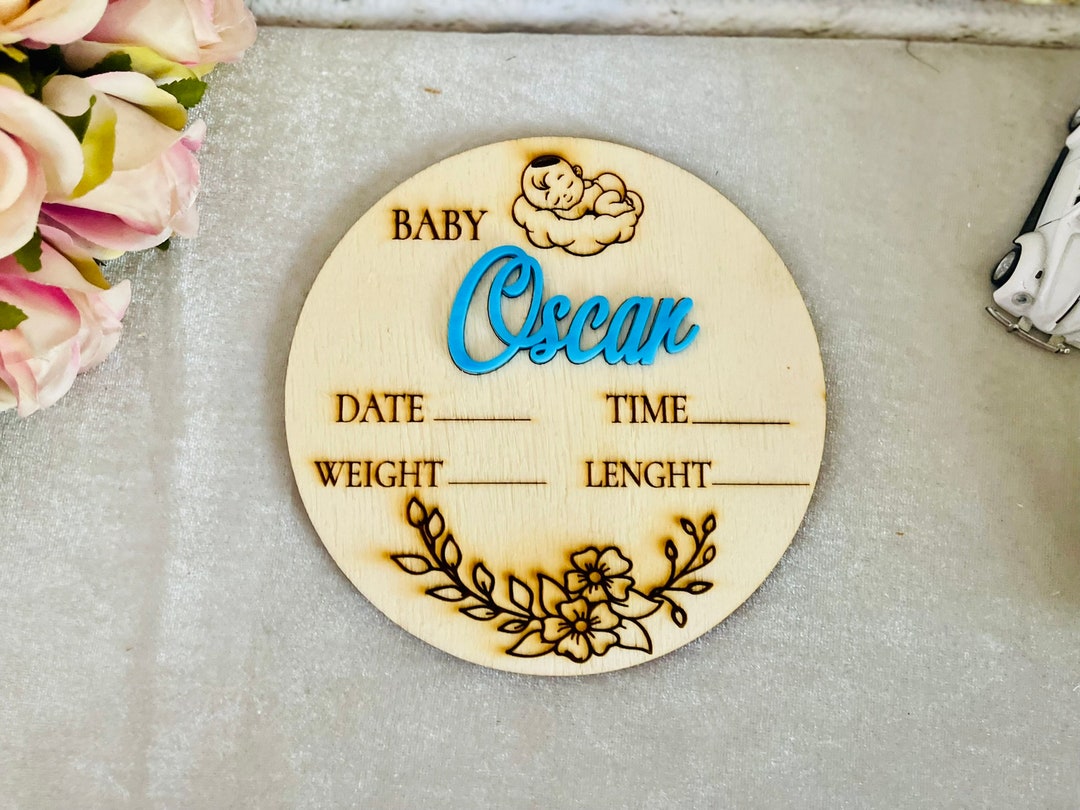 Personalized Wooden Baby Stats Sign: Newborn Photo Prop - Etsy