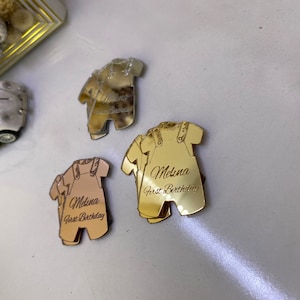 Personalized Acrylic Mirror Romper Tag: Baby Shower Favors - Etsy