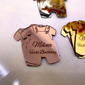 Personalized Acrylic Mirror Romper Tag: Baby Shower Favors - Etsy