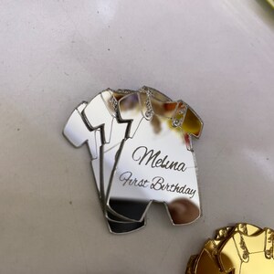 Personalized Acrylic Mirror Romper Tag: Baby Shower Favors - Etsy
