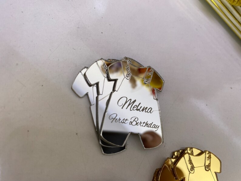 Personalized Acrylic Mirror Romper Tag: Baby Shower Favors - Etsy